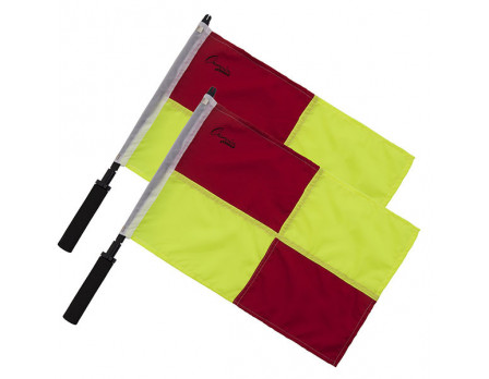Champion Soccer Flags Set - Checkered Yellow & Red | Ump Attire
