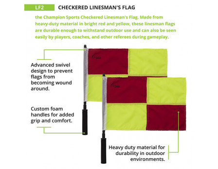 Champion Soccer Flags Set - Checkered Yellow & Red | Ump Attire