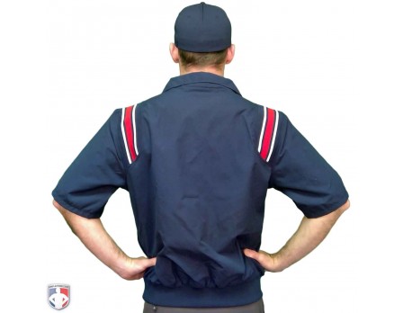 Smitty Traditional Half-Zip Short Sleeve Umpire Jacket - Navy and Red ...
